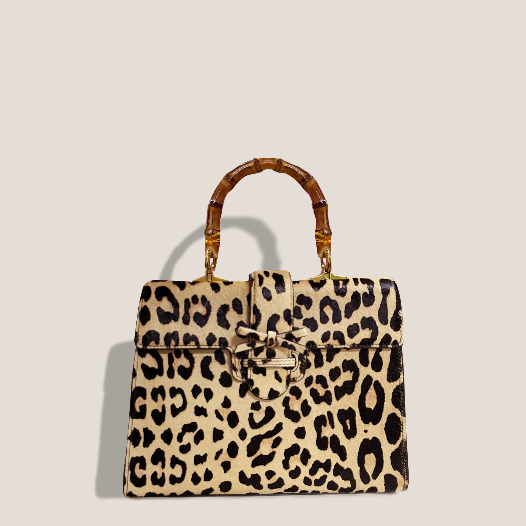 THE CARLTON BOW BAG 30cm - LEOPARD
